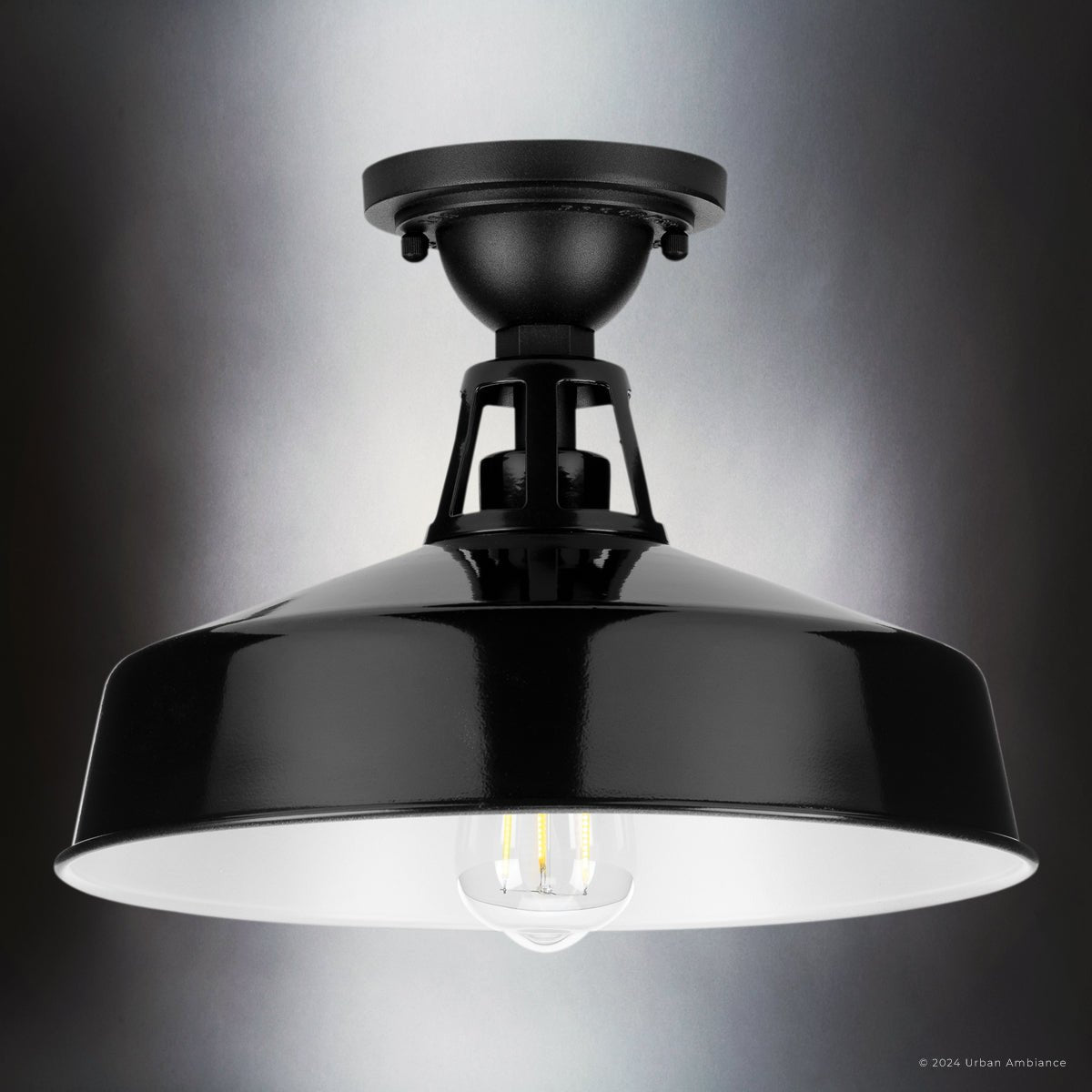 UHP1494 Industrial Outdoor Ceiling Light, 9-1/2''H x 13-1/4"W x 13-1/4 ...