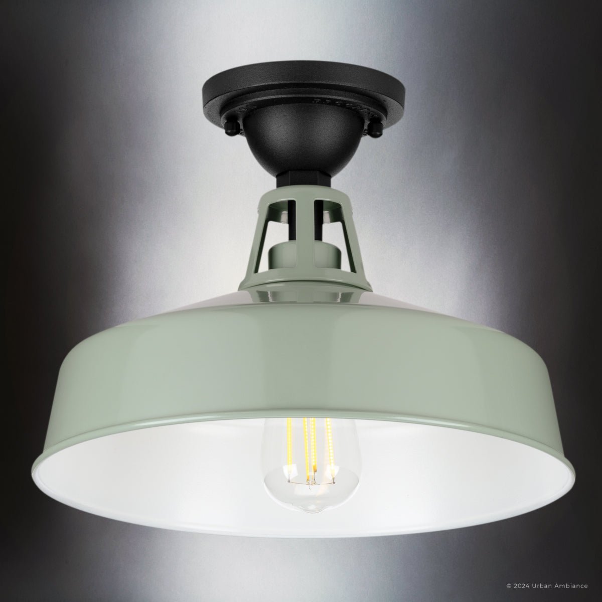UHP1496 Industrial Outdoor Ceiling Light, 9-1/2''H x 13-1/4"W x 13-1/4 ...