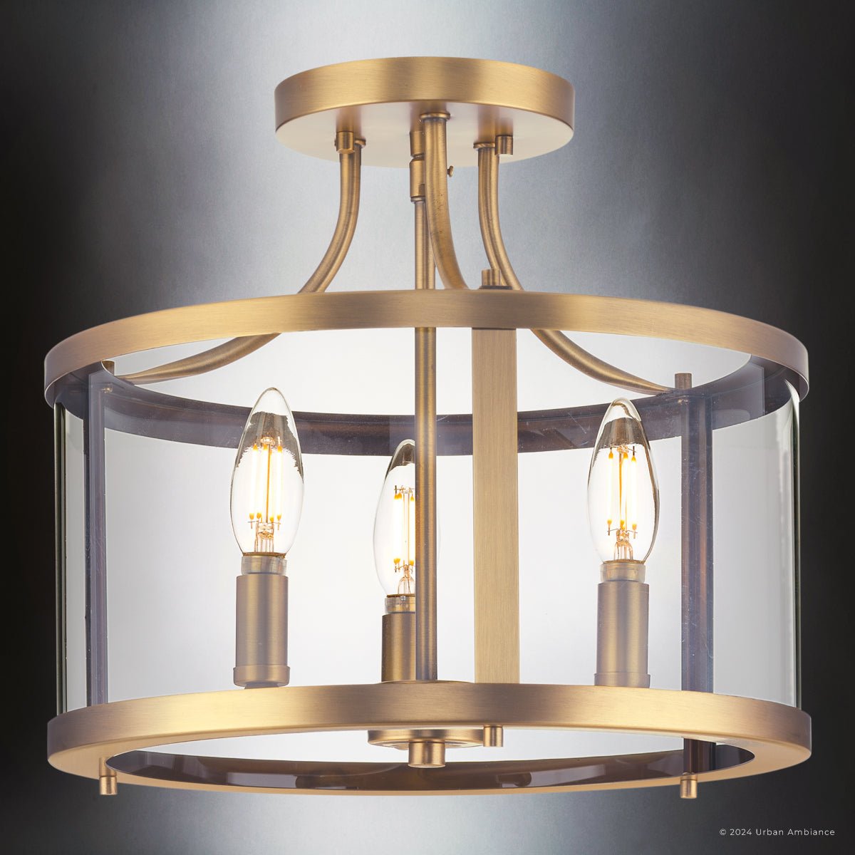 UHP4592 Modern Farmhouse Indoor Ceiling Light, 12-1/8''H x 13"W x 13 ...