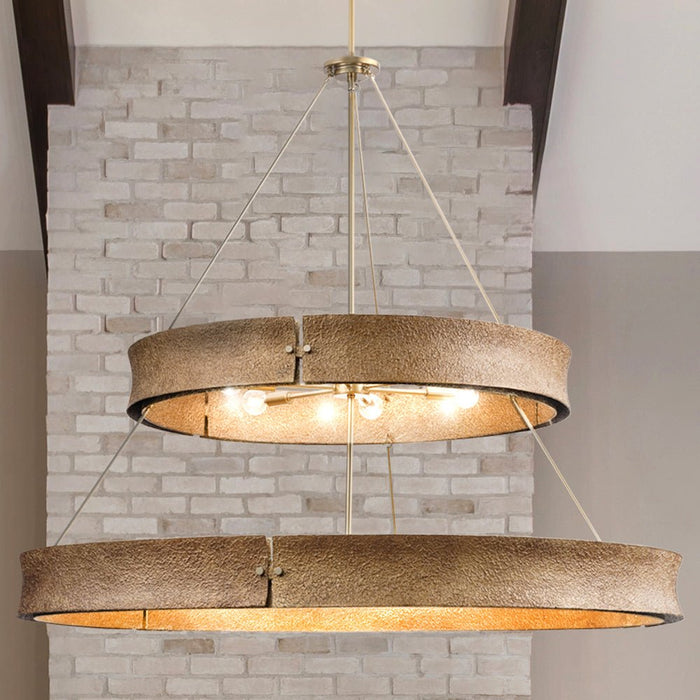 UHP5033 XXL Modern Rustic Indoor Chandelier, 42''H x 48"W x 48''D, Sof ...