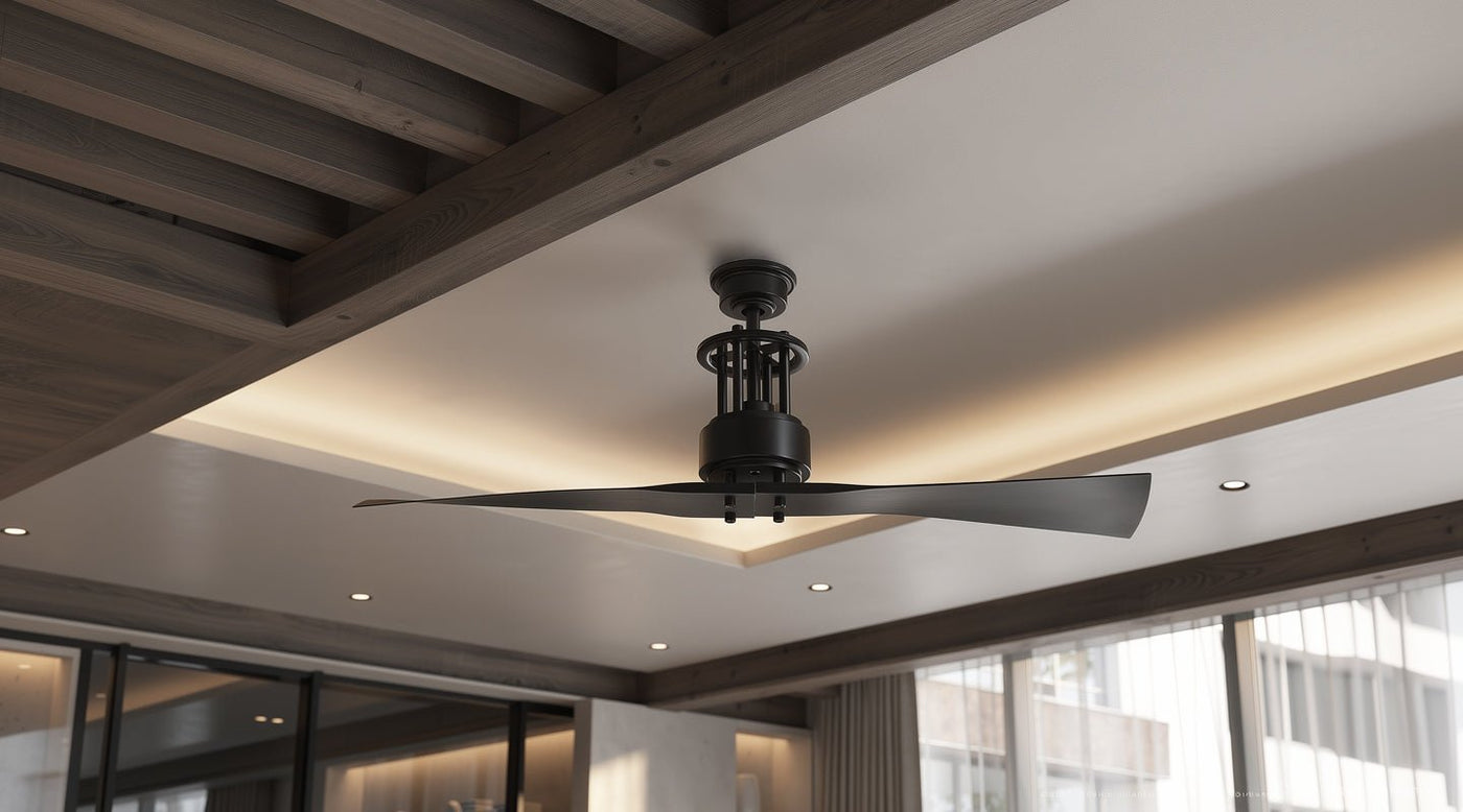 UHP9201 Luxe Industrial Indoor Ceiling Fan, 18.1"H x 56"W, Charcoal, J ...