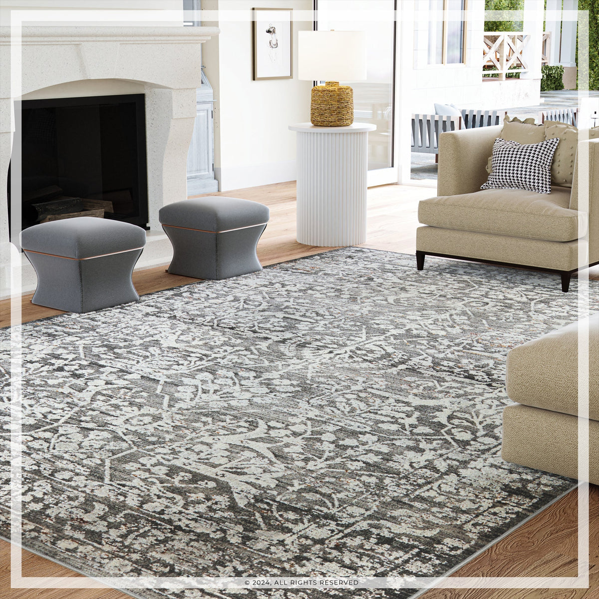 UJR0200 Luxury Power-Loomed Synthetic Medium-Pile Rug – Urban Ambiance