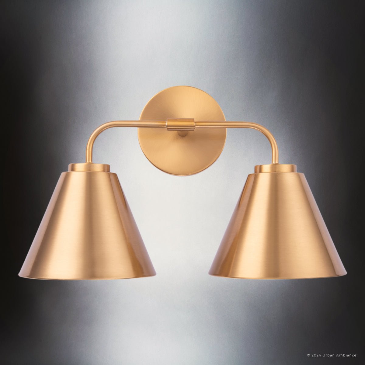 ULB2400 Mid Century Modern Indoor Bath Light, 16"W x 7"D x 10.5"H, Sat ...