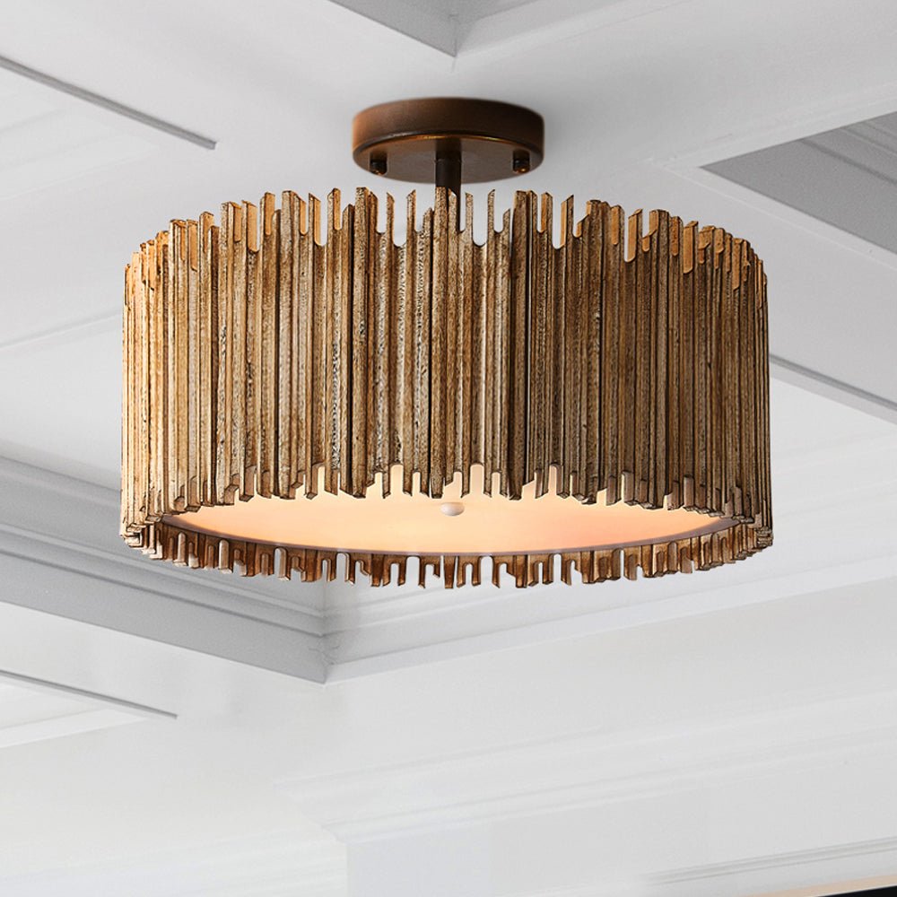 ULB2437 Bohemian Indoor Ceiling Fixture, 15.5"W x 15.5"D x 10.7"H, Nat ...