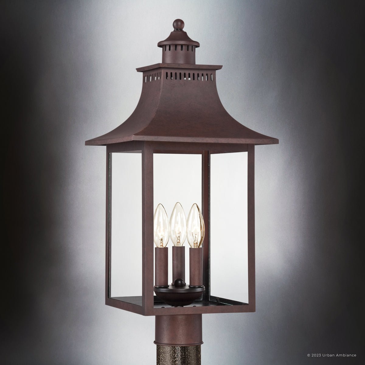 UQL1756 Vintage Outdoor Post Light, 21.75''H x 10.00''W x 10.00''D, Co ...