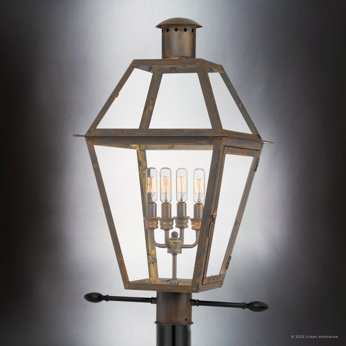 UQL1864 Vintage Outdoor Post Light, 26.00''H x 17.00''W x 13.50''D, In ...