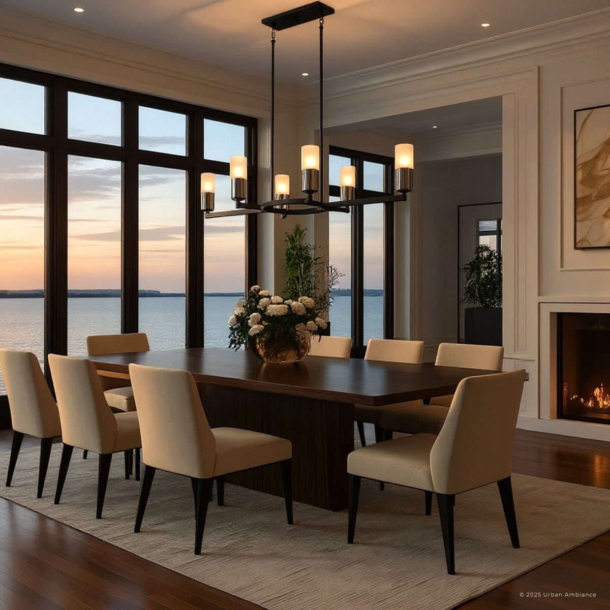 UQL6101 Transitional Indoor Chandelier, 10.25''H x 48.00''W x 18.25''D ...