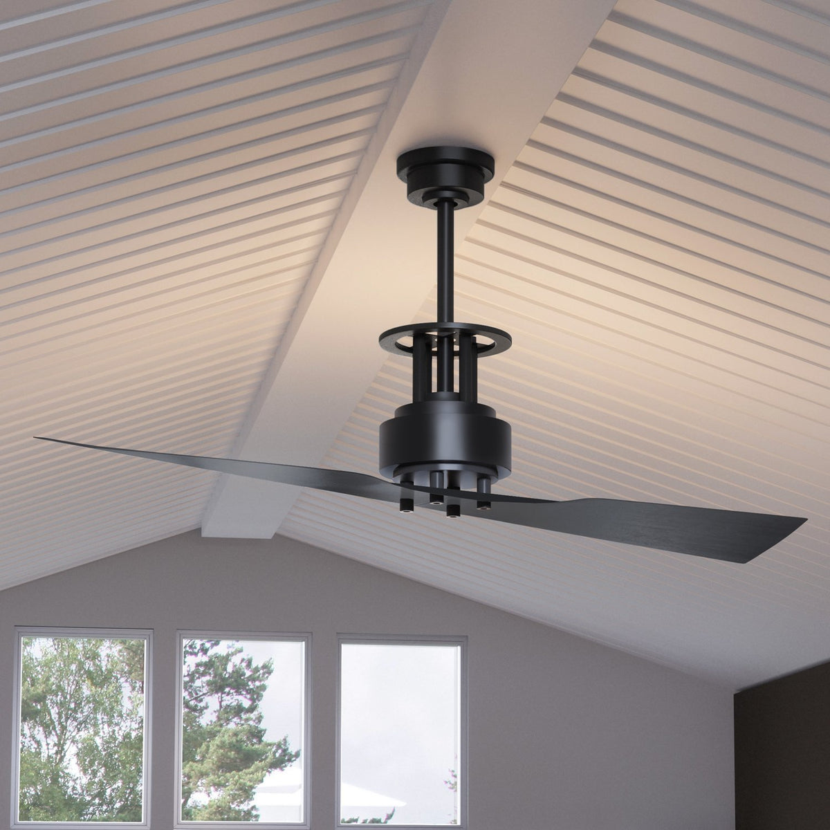 UHP9201 Cosmopolitan Indoor Ceiling Fan, 18.1"H x 56"W, Charcoal, Jame ...