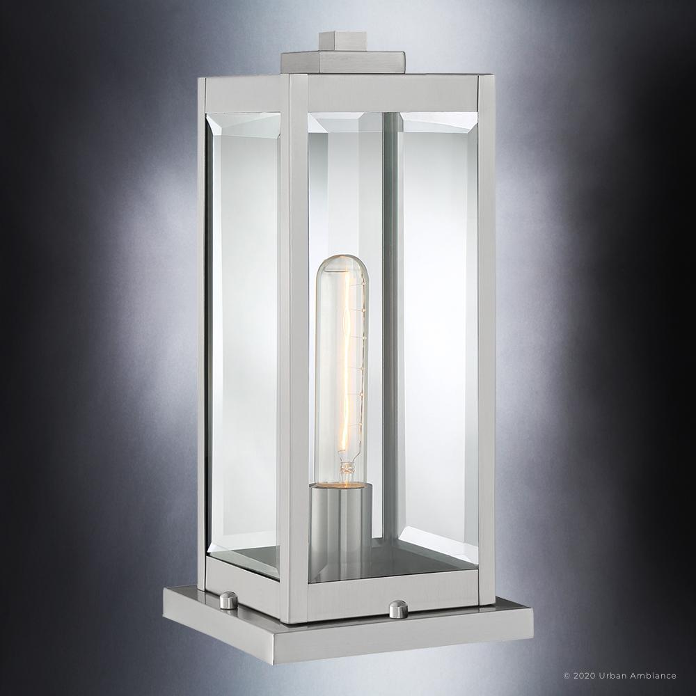 UQL1365 Modern Farmhouse Outdoor Pier Light, 16"H x 7.5"W, Stainless S ...