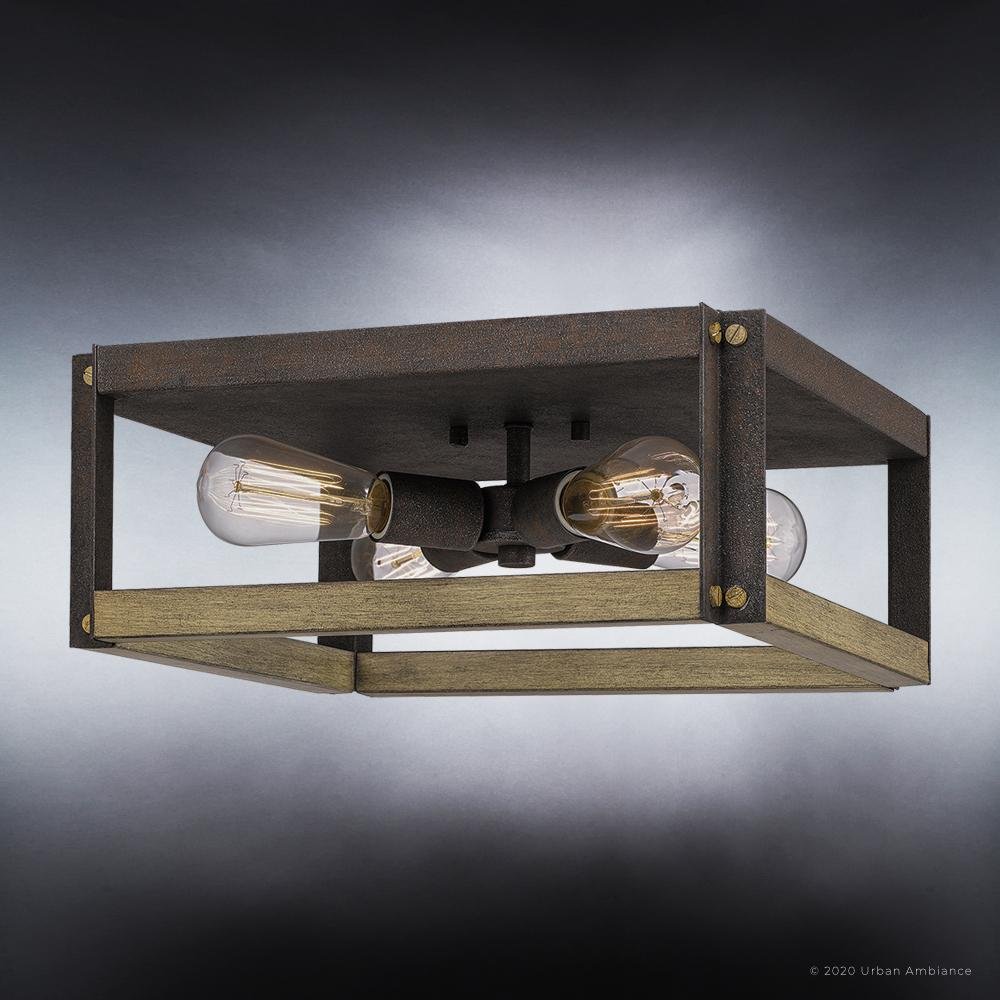 UQL3120 Urban Loft Ceiling Light, 6"H x 14.5"W, Antique Black Finish ...