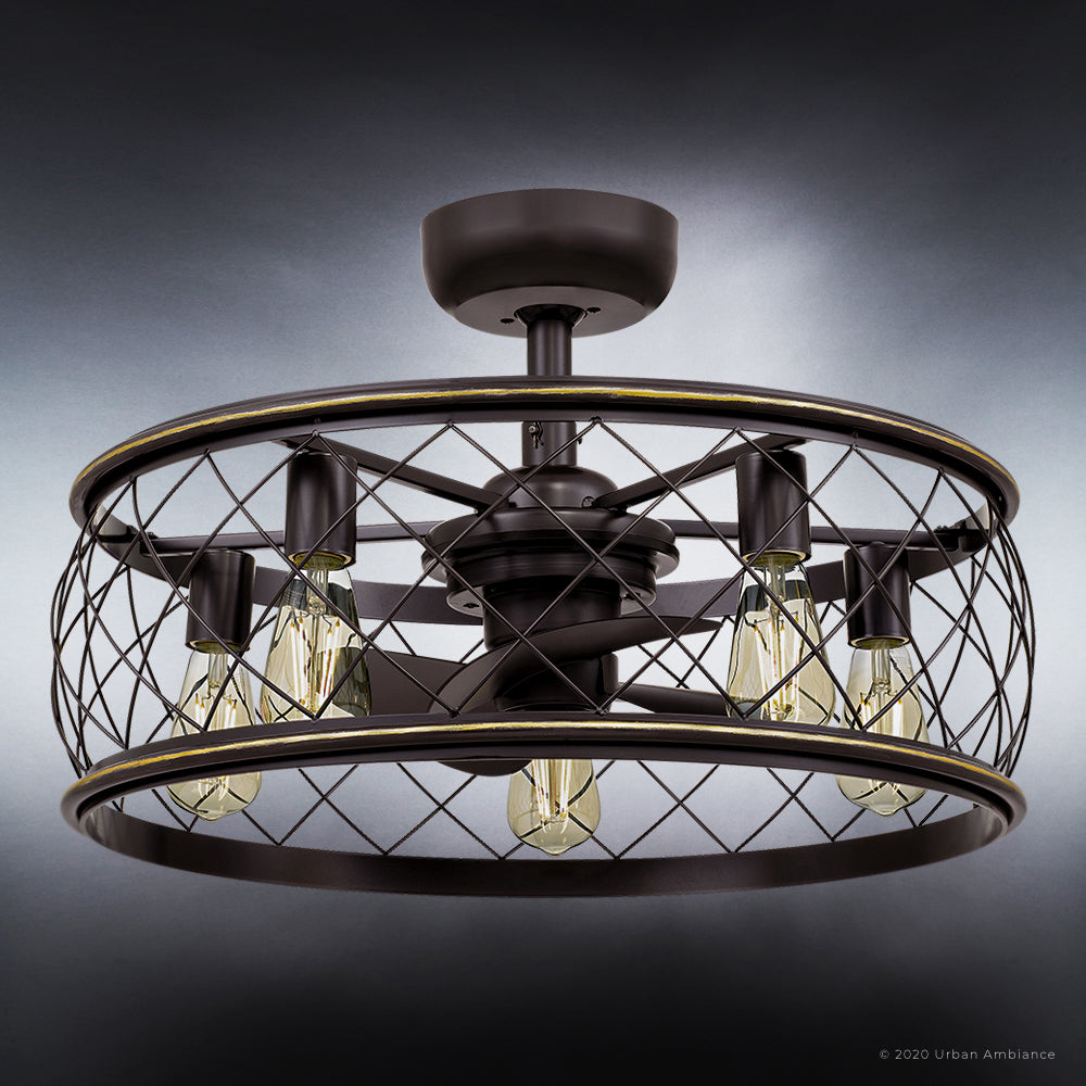 UQL9041 Provincial Ceiling Fan 9.75''H x 22''W, Parisian Bronze Finish ...