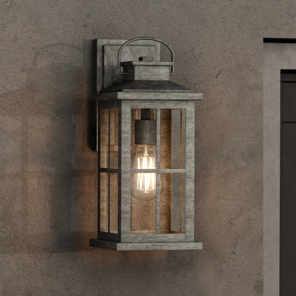 UHP1294 Transitional Outdoor Wall Sconce 12''H x 5''W, Aged Pewter Fin ...