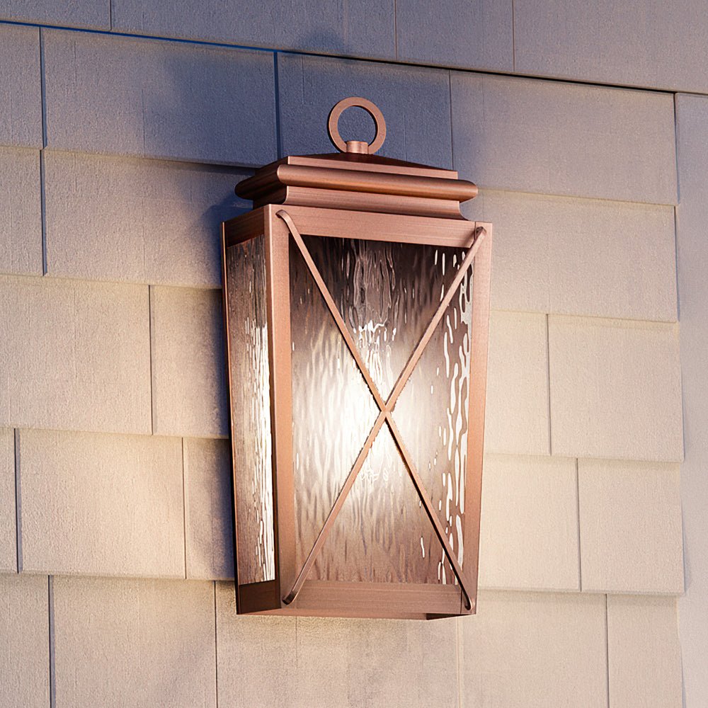 UHP1410 Vintage Outdoor Wall Sconce 17.875''H x 8''W, Antique Copper F ...