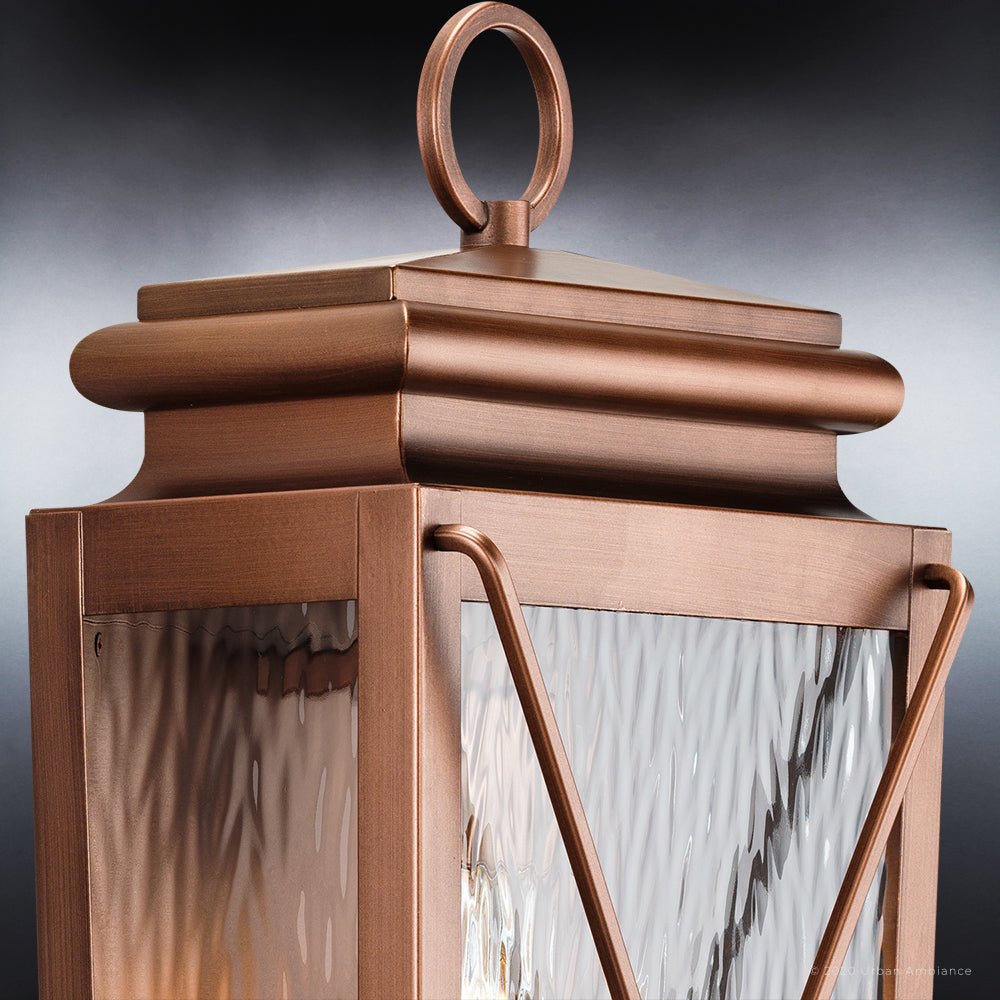 UHP1411 Vintage Outdoor Wall Sconce 21.5''H x 10''W, Antique Copper Fi ...