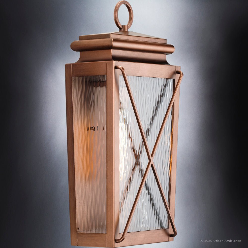UHP1411 Vintage Outdoor Wall Sconce 21.5''H x 10''W, Antique Copper Fi ...