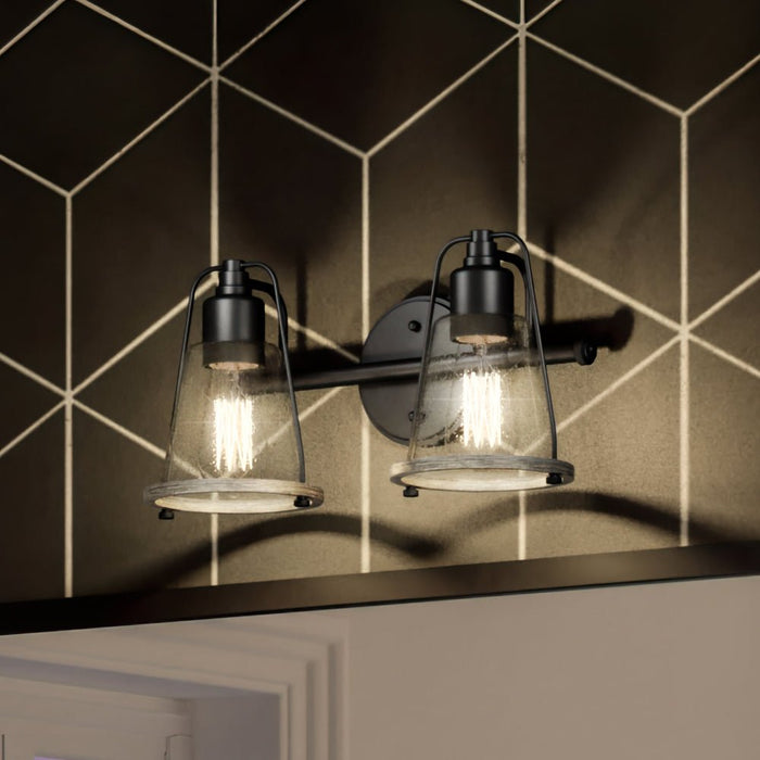 UHP4076 Coastal Bath Light 8.25''H x 24''W, Midnight Black Finish, Kem ...