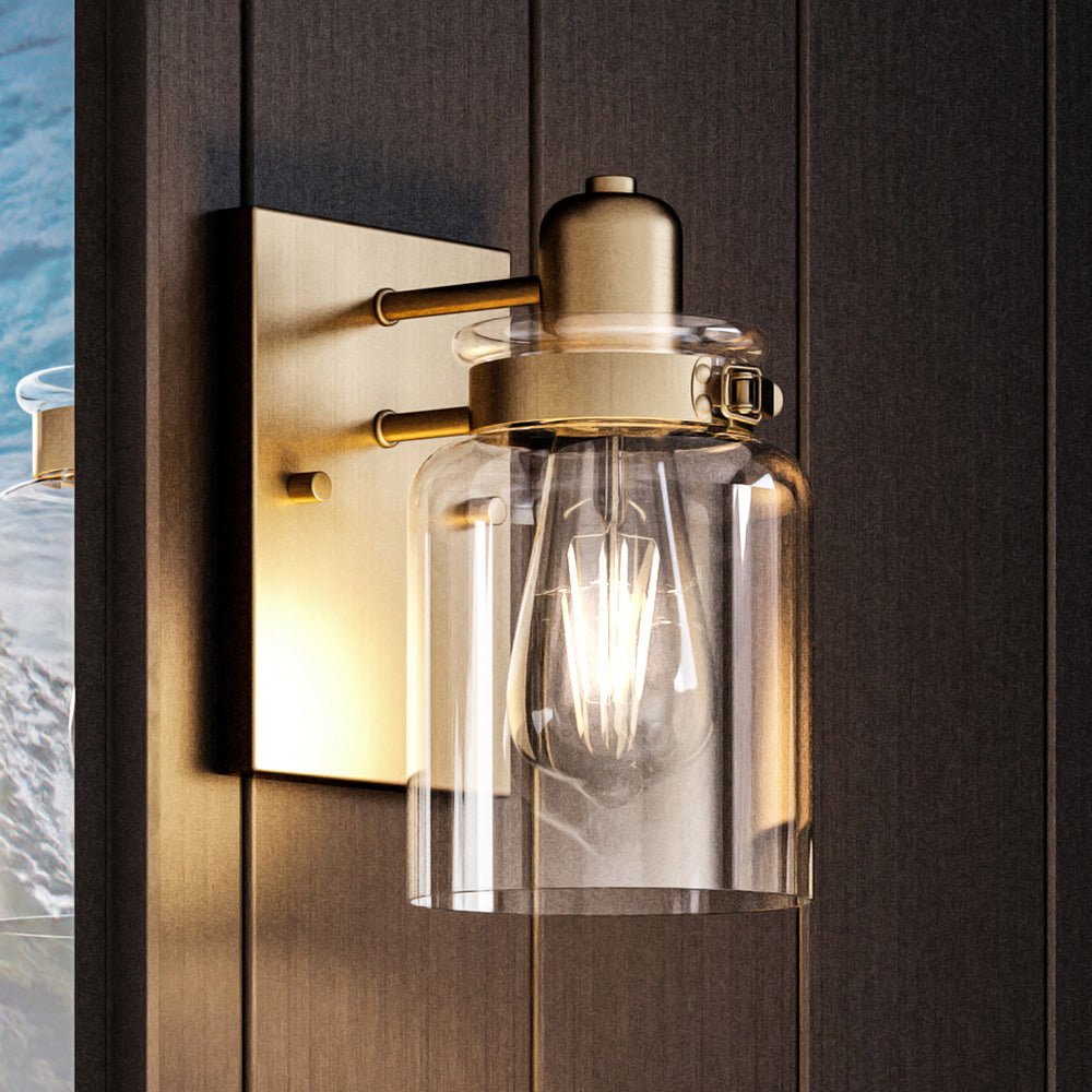 UHP4190 Vintage Wall Sconce 8.625''H x 5''W, Olde Brass Finish, Bridge ...