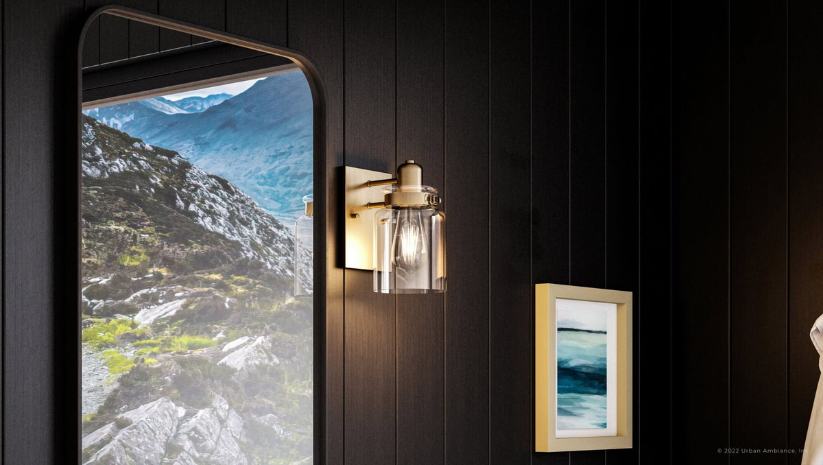 UHP4190 Vintage Wall Sconce 8.625''H x 5''W, Olde Brass Finish, Bridge ...