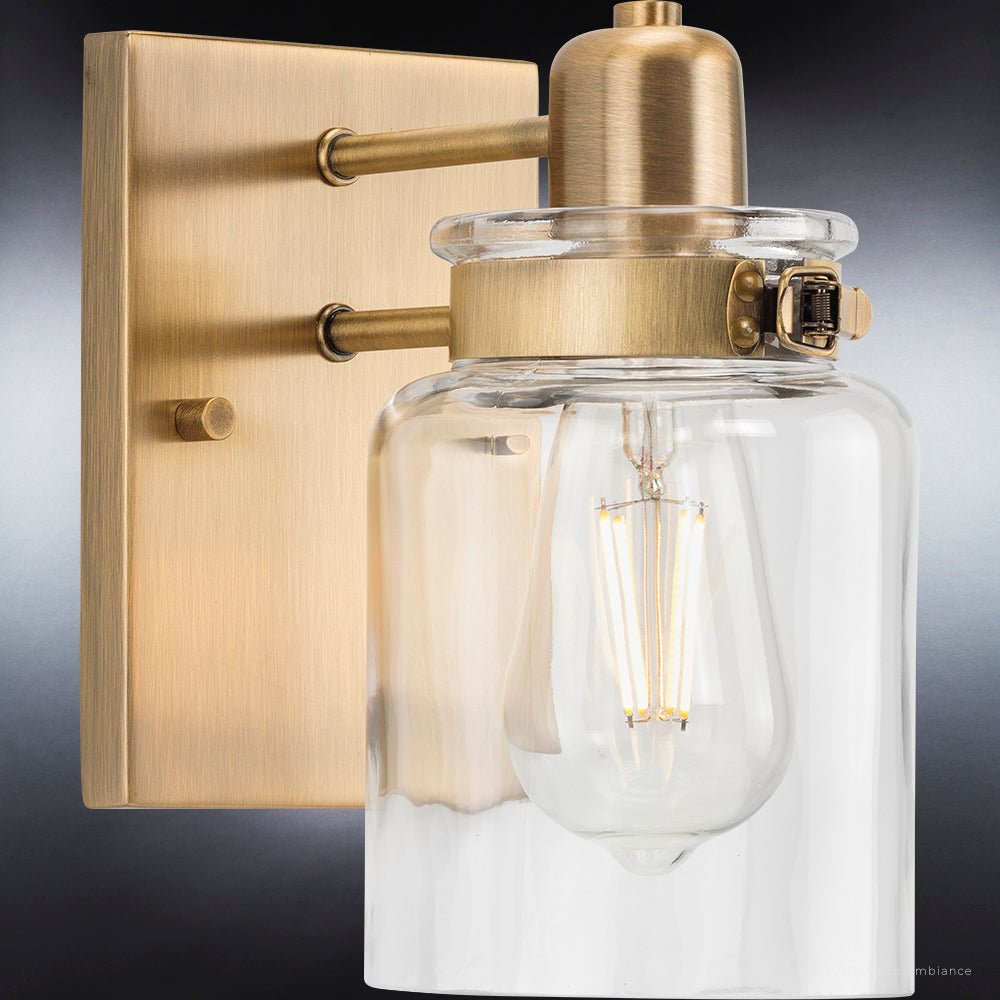 UHP4190 Vintage Wall Sconce 8.625''H x 5''W, Olde Brass Finish, Bridge ...