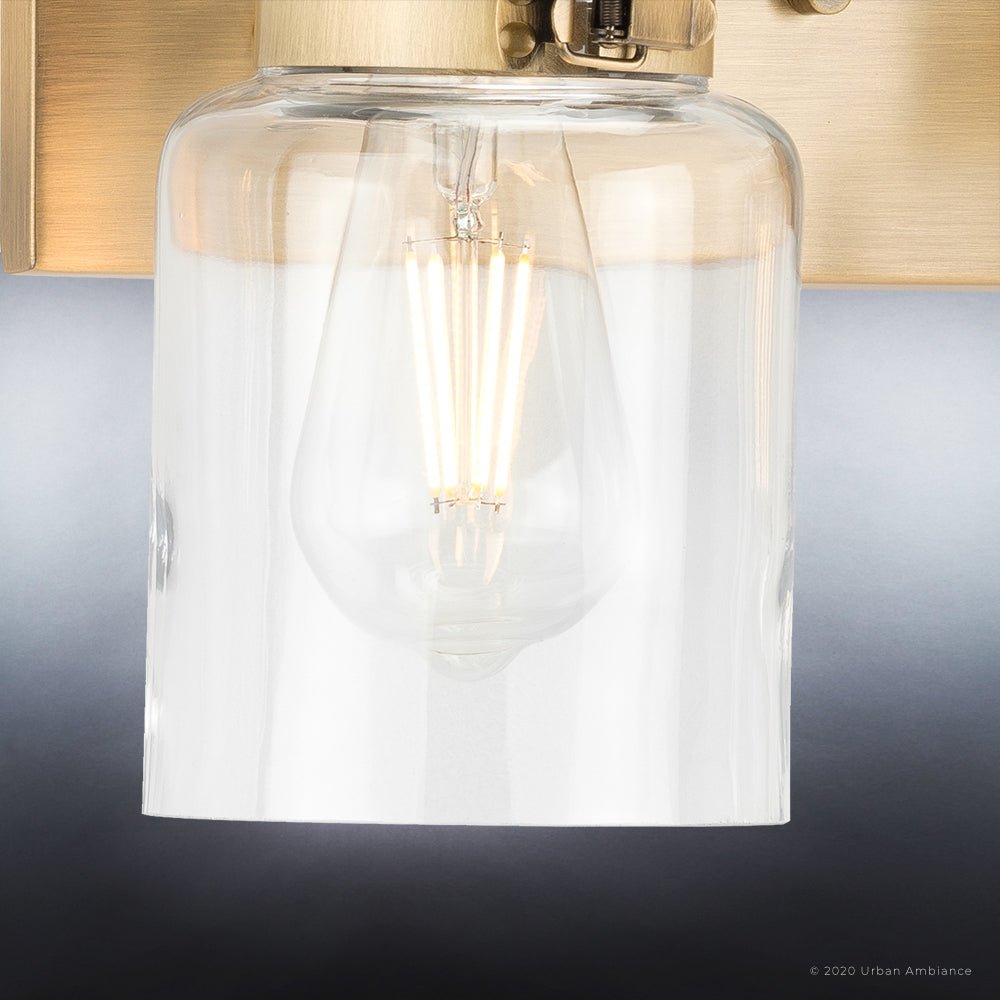 UHP4192 Vintage Bath Light 8.625''H x 21.625''W, Olde Brass Finish, Br ...