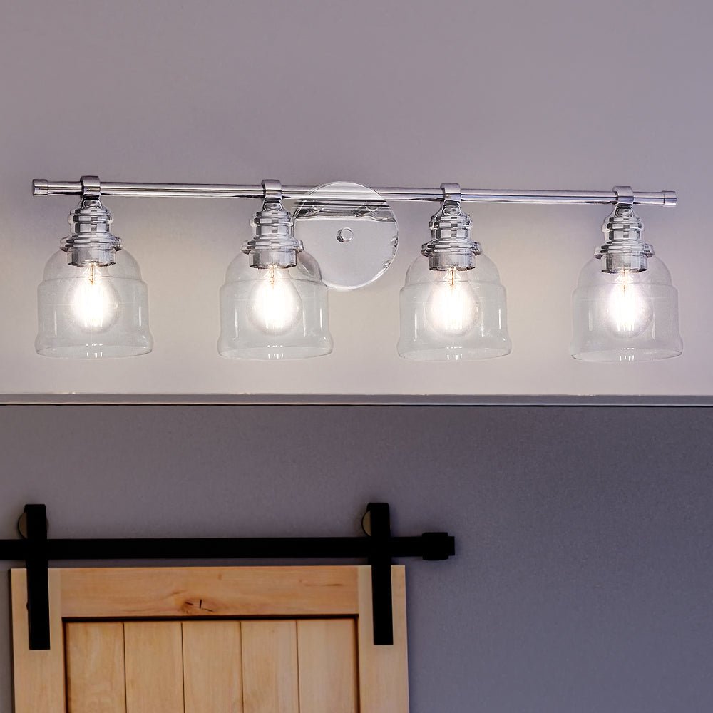 UHP4303 Vintage Bath Light 7.875''H x 29''W, Polished Chrome Finish, P ...