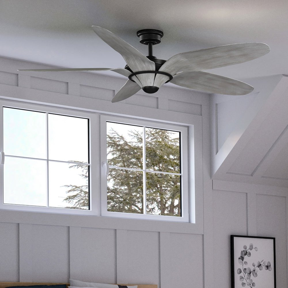 UHP9262 Urban Loft Ceiling Fan 14.25''H x 60''W, Midnight Black Finish ...