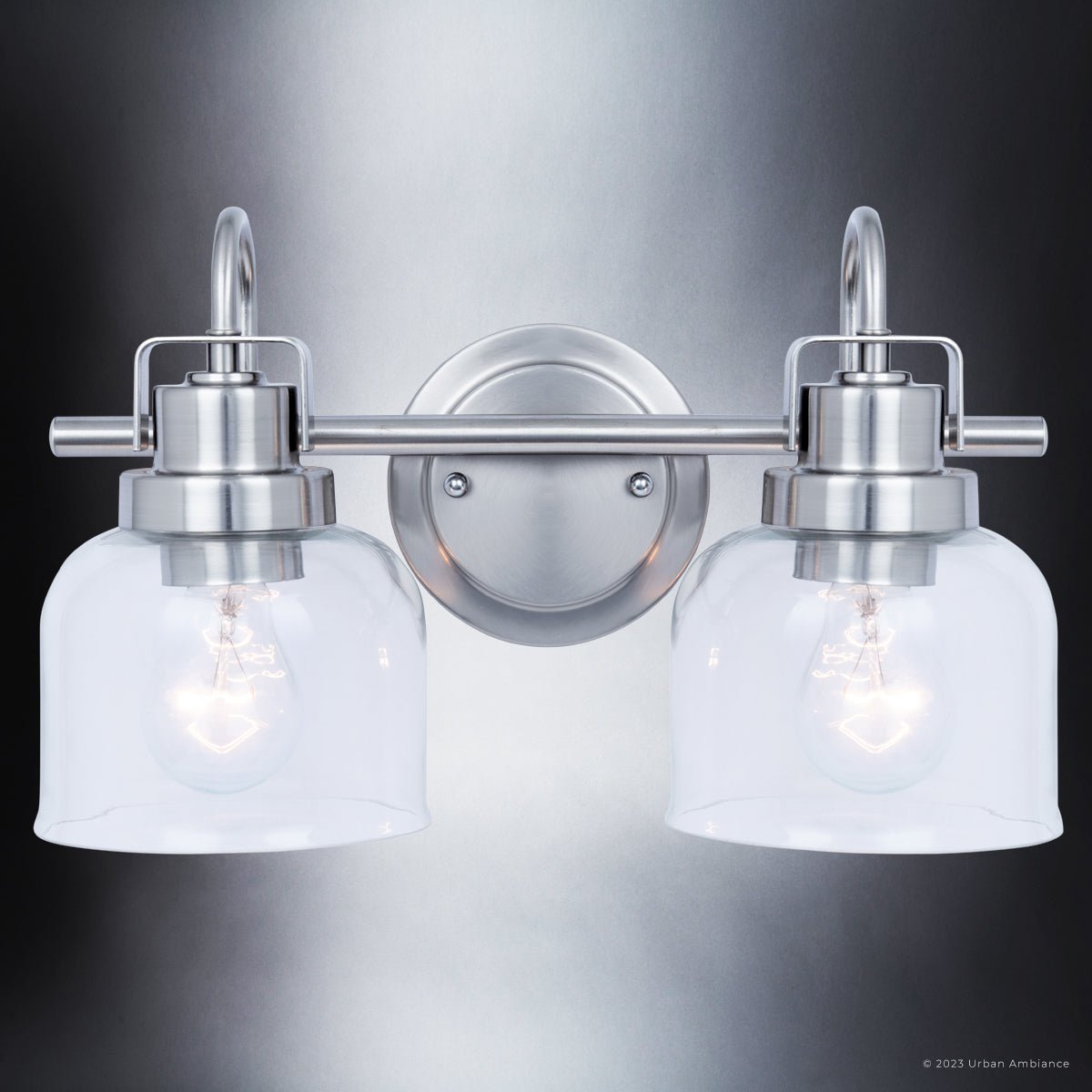 ULB2031 Modern Farmhouse Bath Light, 9''H x 15''W, Brushed Nickel Fini ...