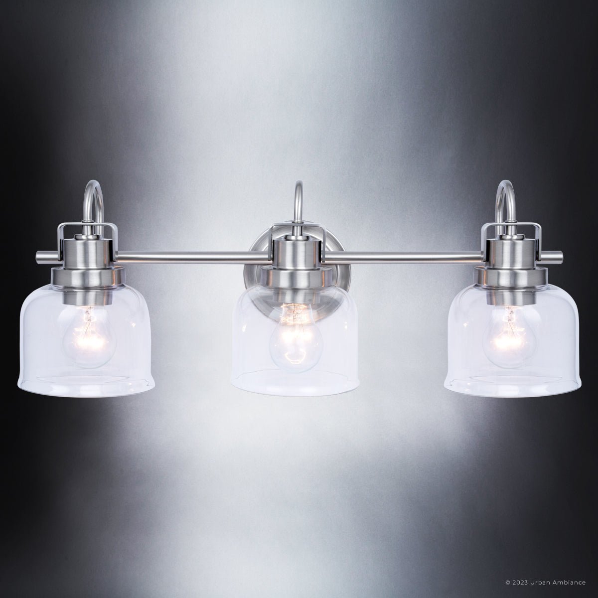 ULB2033 Modern Farmhouse Bath Light, 9''H x 24''W, Brushed Nickel Fini ...