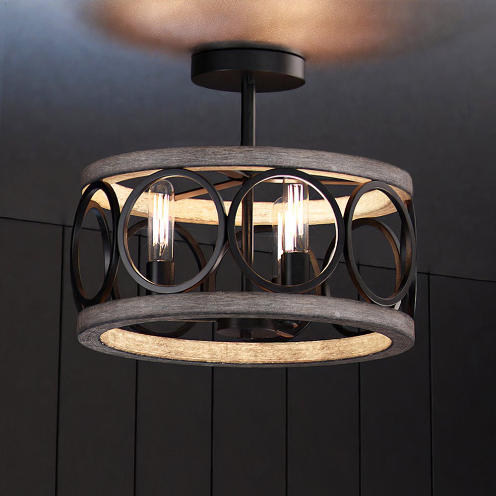Traditional Ceiling Lights Vintage Flush Mount Glass Ceiling Light