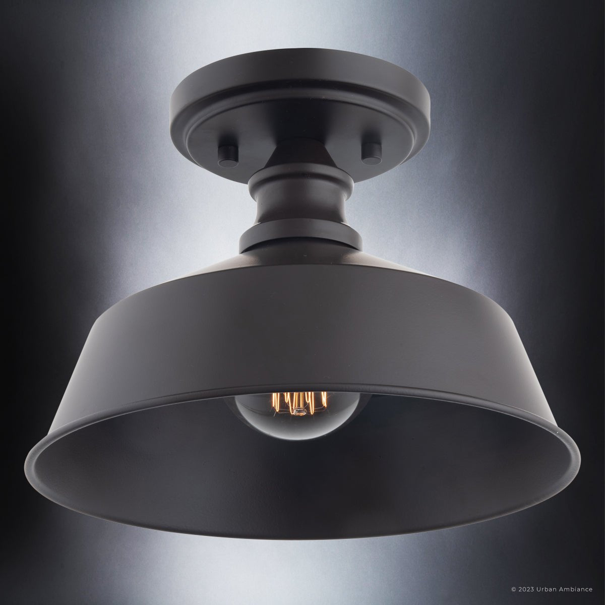 ULB2200 Modern Farmhouse Ceiling Light, 7''H x 10''W, Dark Bronze Fini ...