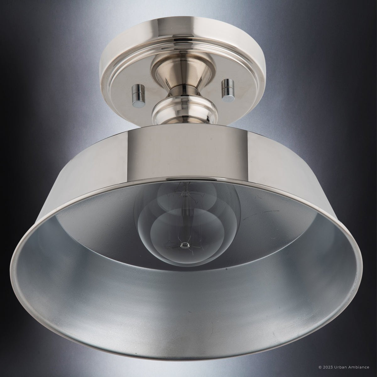 ULB2201 Modern Farmhouse Ceiling Light, 7''H x 10''W, Brushed Nickel F ...