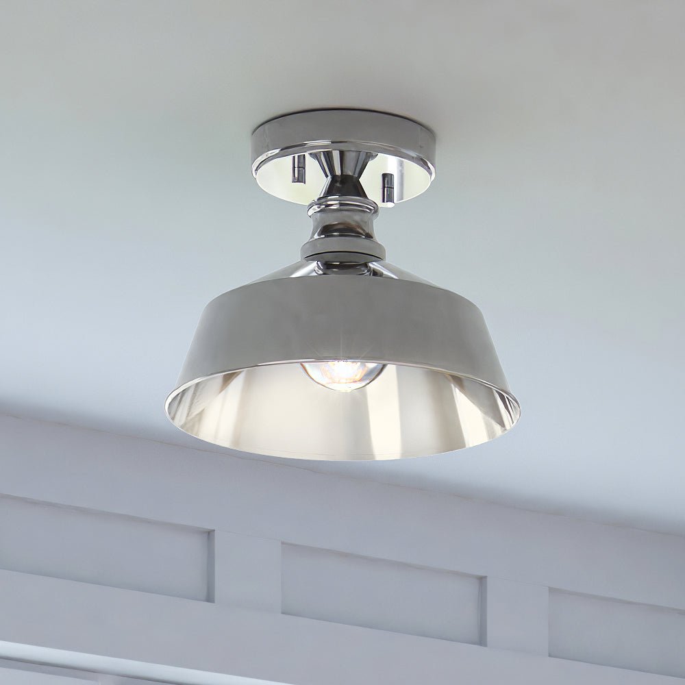 ULB2201 Modern Farmhouse Ceiling Light, 7''H x 10''W, Brushed Nickel F ...