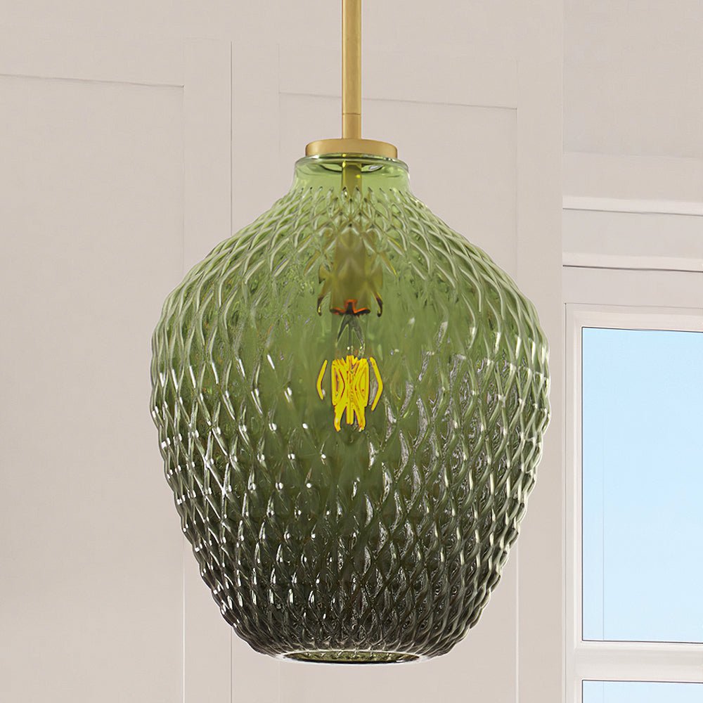 ULB2240 Mid-Century Modern Pendant , 13''H x 11''W, Brushed Brass and ...