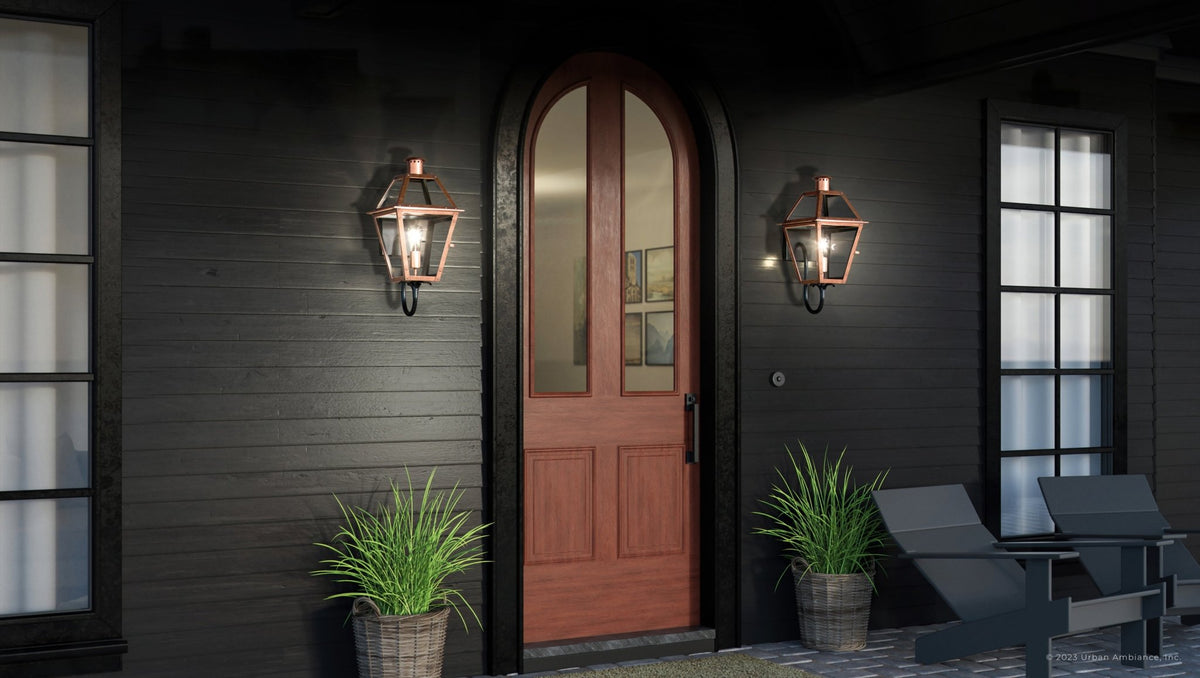 UQL1371 Rustic Outdoor Wall Sconce, 21''H x 10''W, Rustic Copper Finis ...