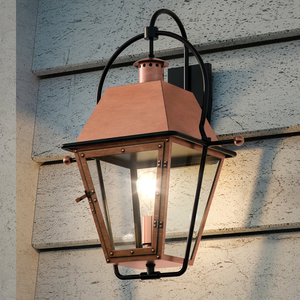 UQL1374 Rustic Outdoor Pendant, 30''H x 28''W, Rustic Copper Finish, P ...