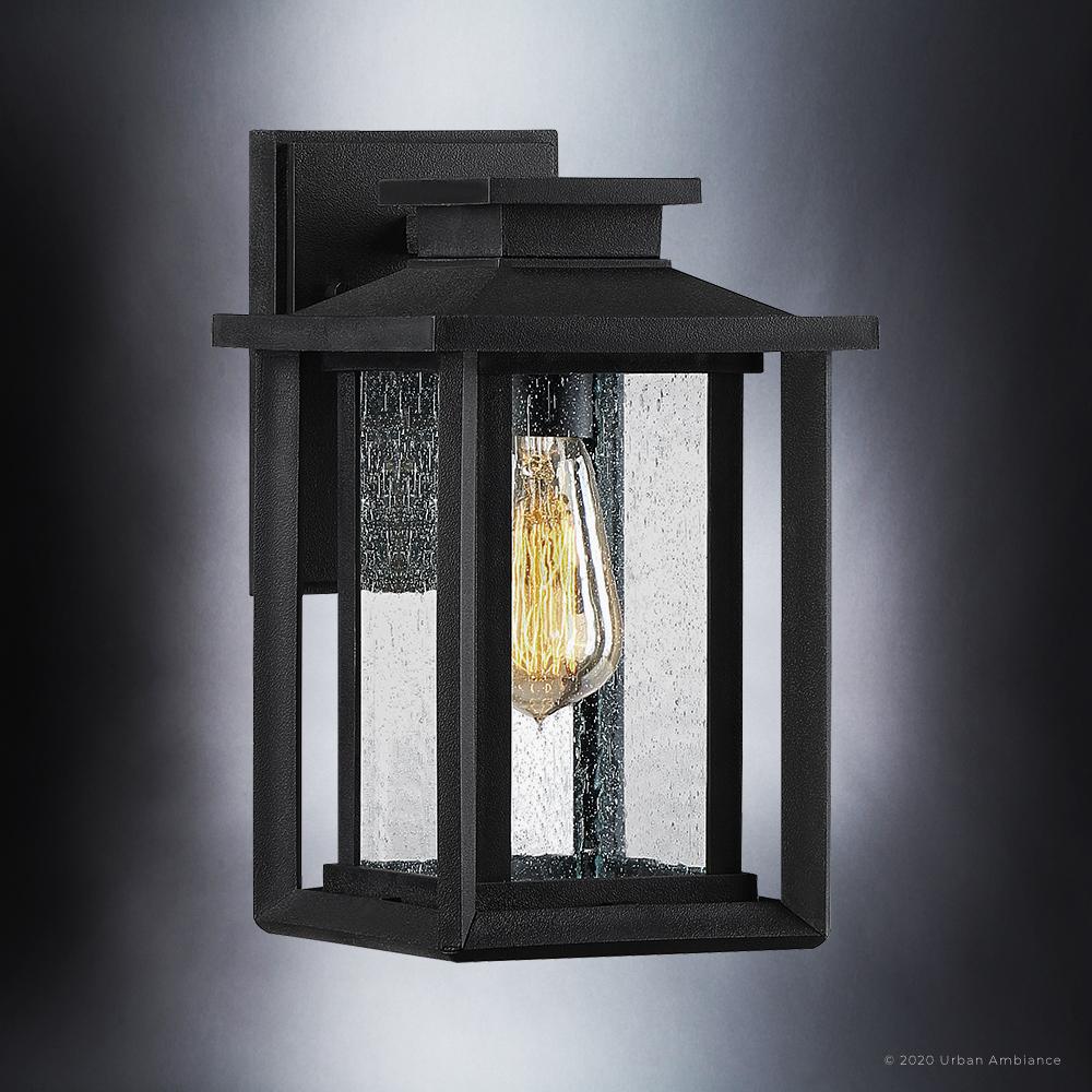 UQL1642 Craftsman Outdoor Wall Sconce 11''H x 6.75''W, Natural Black F ...