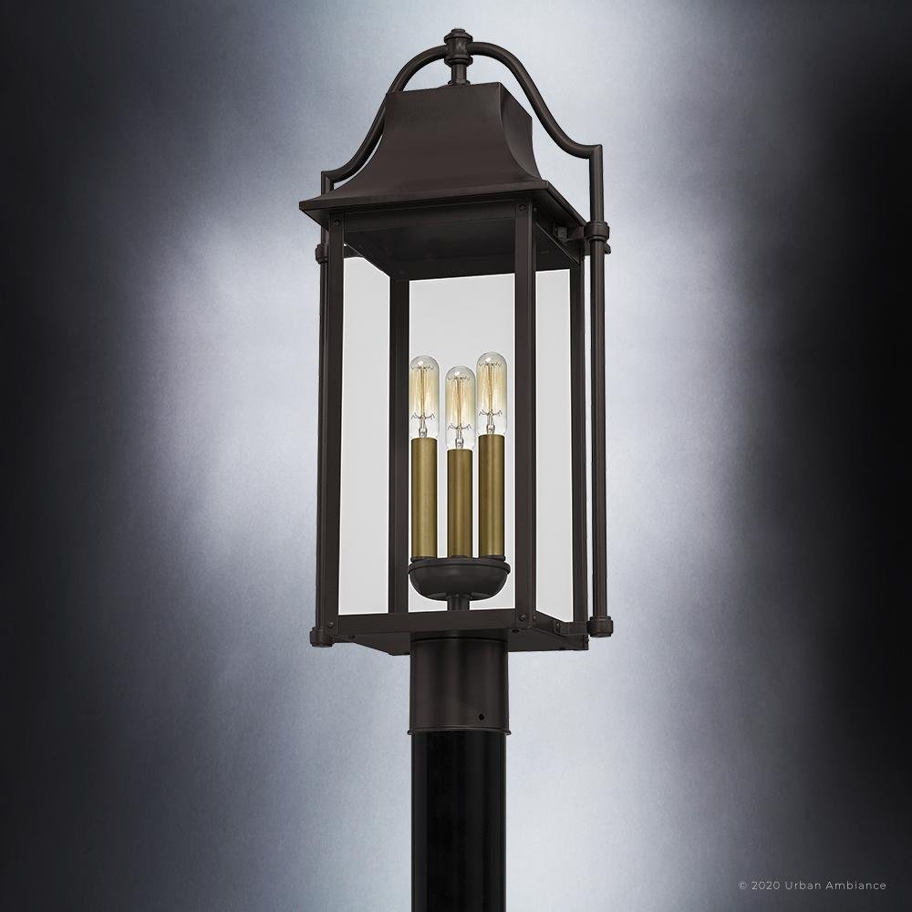 UQL1670 Vintage Outdoor Post Light 24.25''H x 10.5''W, Estate Bronze F ...