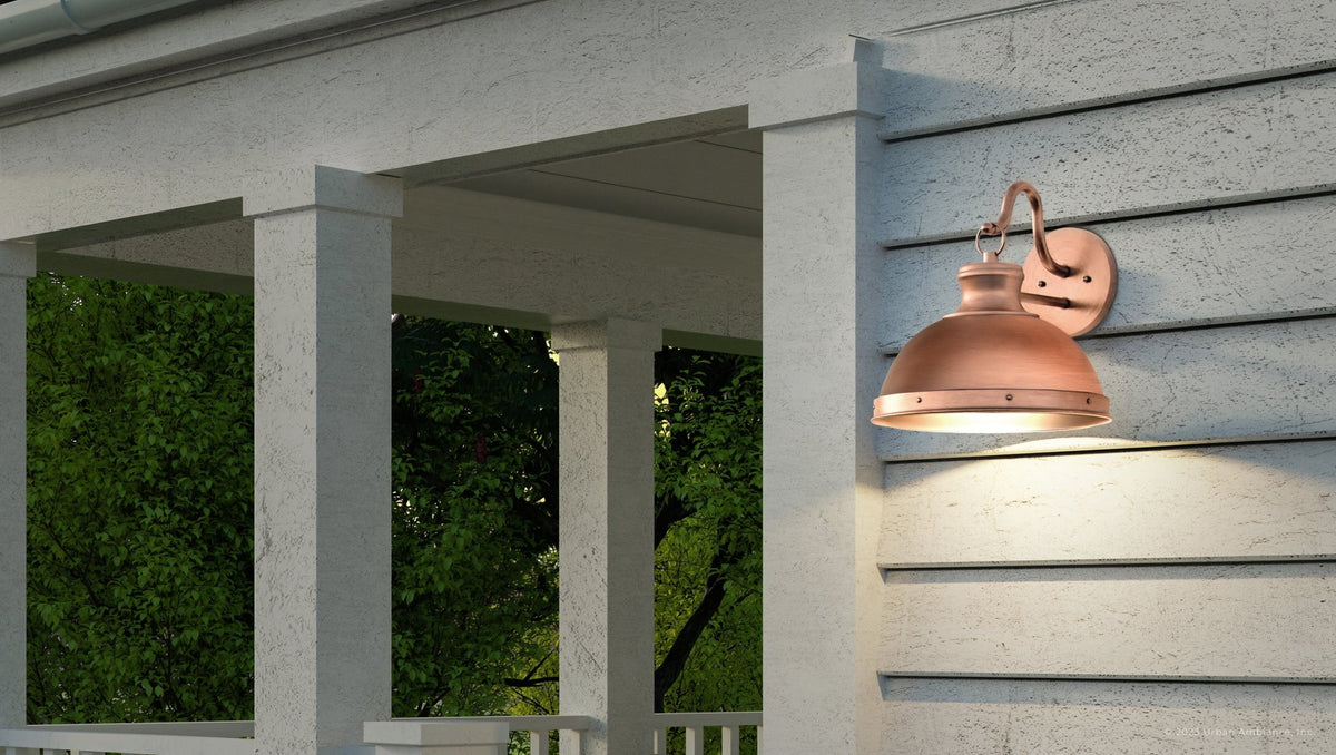 UQL1710 Modern Farmhouse Outdoor Wall Sconce, 12''H x 13''W, Rustic Co ...