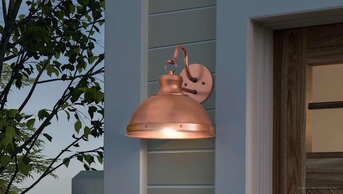 UQL1711 Modern Farmhouse Outdoor Wall Sconce, 14''H x 15''W, Rustic Co ...