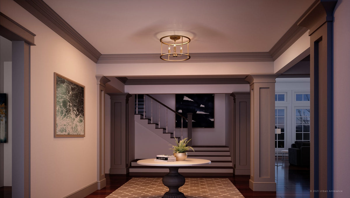 UQL3808 Modern Farmhouse Ceiling 11.75''H x 14''W, Olde Brass Finish ...