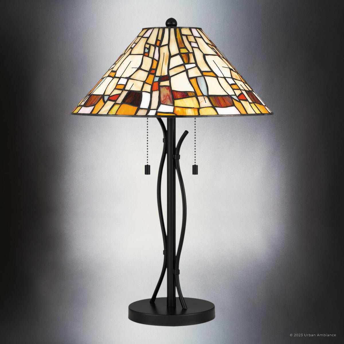 UQL7001 Chalfont Tiffany Table Lamp with Cottagecore Style, 24.25''H x ...