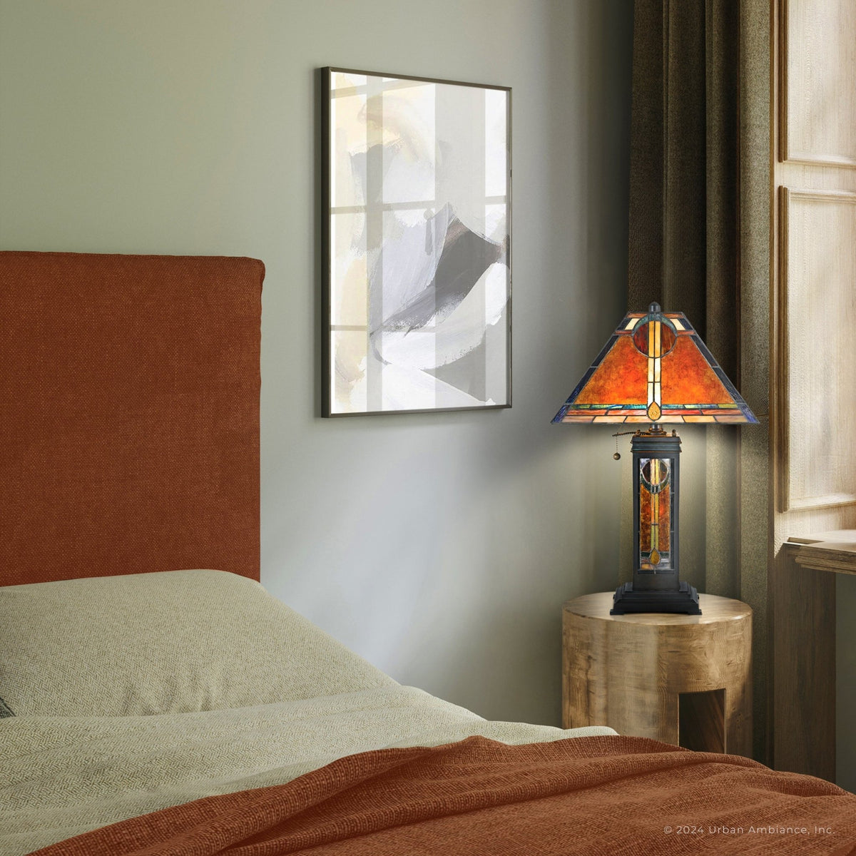 UQL7040 Southwark Tiffany Table Lamp with Mediterranean Style, 23''H x ...