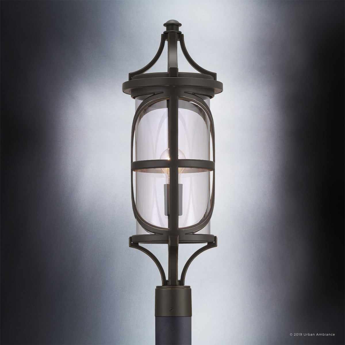 UHP1180 Rustic Outdoor Post / Pier Light, 26-1/2" x 9", Olde Bronze Fi ...